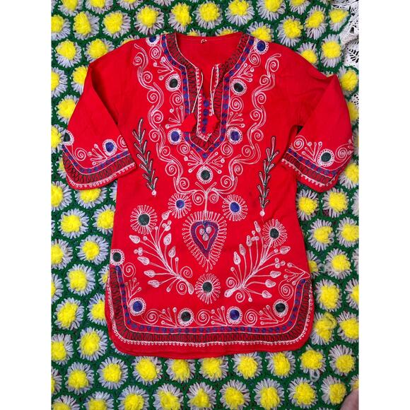 Mexico | Tops | 97s Heavily Embroidered Mexican Tunic | Poshmark
